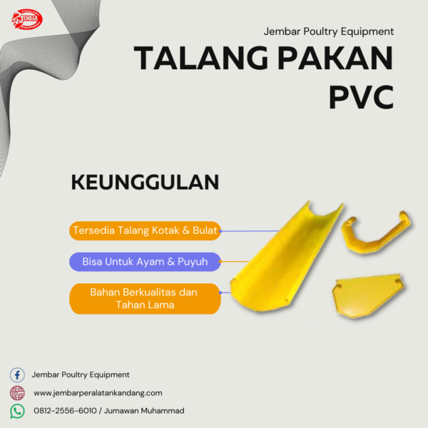 Talang Pakan PVC Kotak / Bulat - CV. Jembar Poultry Equipment